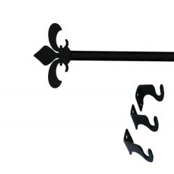 Wrought Iron Curtain Rod Scroll 61 to 112 inches