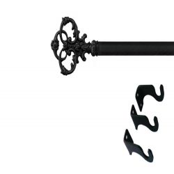 Wrought Iron Curtain Rod Scroll 21 to 35 inches